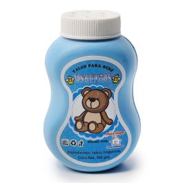 Talco Para Bebe Chico En Color Blanco De 100 Gramos Estampado Ovalado