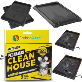Caja 2 Trampas Raton No Toxicas Profesionales Negras Rectangulares Chicas