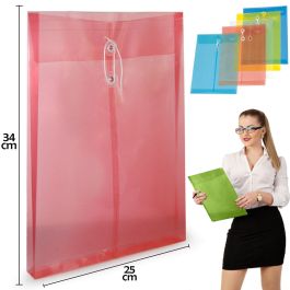 Folder Plástico Vertical Broche Cordón Varios Colores | 12 Folders