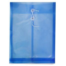 Folder De Plástico Grande Transparente vertical Con Cordón Colores De