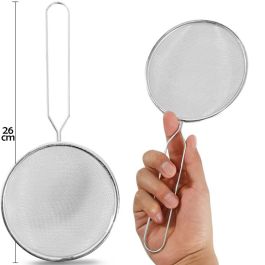 Colador Mediano Acero Inoxidable Mango Delgado Multiusos | 12 Coladores