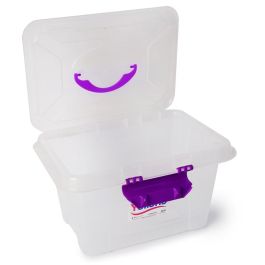 Lonchera Lonchis Grande Plástico Transparente Natural Con Tapa YULIANA