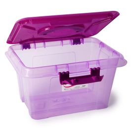 Lonchera Lonchis Grande Plástico Tapa Colores Translucidos De 22.8 x