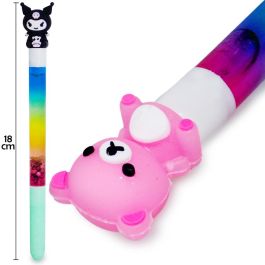 Pluma Escolar Tinta Negra Lentejuela Figura Goma | 12 Plumas | Modelo