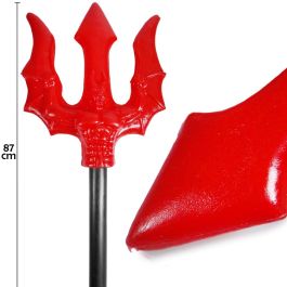 Trinche Grande Plastico Grabado Diablo Rojo Mango Negro | 1 Trinche