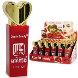 Labial Stick Comfor Matte Figura Corazon 12 Tonos | 24 Labiales | CX2120