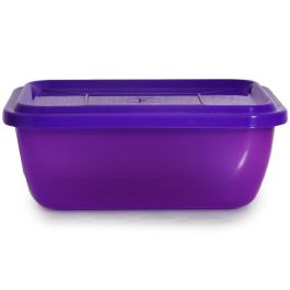 Toper De Plástico Mediano Rectangular Translúcido Con Tapa Varios Colores