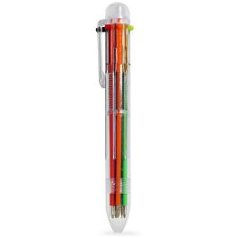Pluma escolar Ancha Transparente 6 colores | 12 Plumas | XQ-2R-615 por