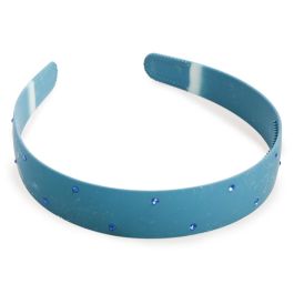 Diadema Plastico Ancha Colores Incrustaciones | 12 Diademas | HU-SP13A