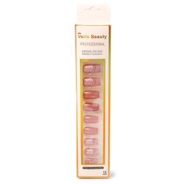Caja 12 Uñas Postizas VERIS BEAUTY Profesionales Cuadradas Estampadas ...