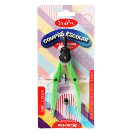 Compás Escolar De Plastico Reforzado De Precisión Colores 14.5 Cm