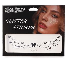 Sticker Decorativos Faciales En Colores Metalizados Plateados Figuras ...