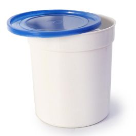 Toper De Plástico Grande Liso En Color Hueso Con Línea Y Tapa De Colores