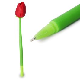 Pluma Escolar Tinta Negra De Gel En Envase Flexible En Forma De Tulipán